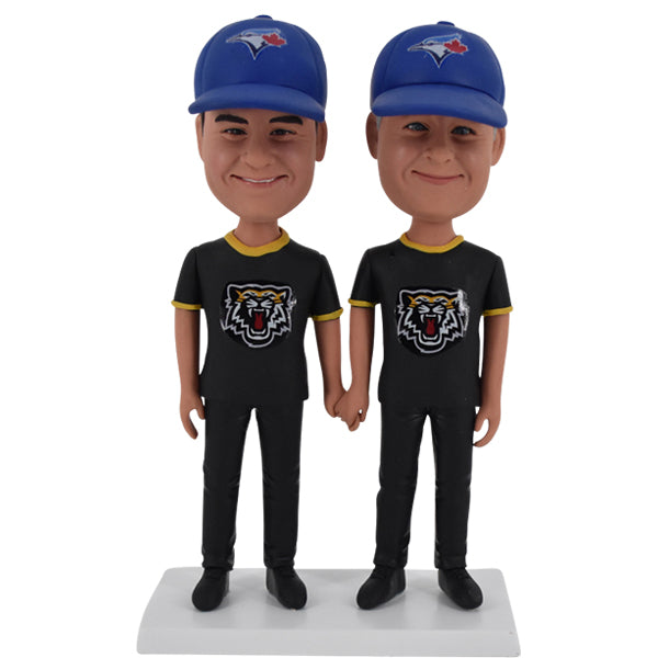 Two Men Customized Bobbleheads from head to toe – Bobbleheadscustom.ca