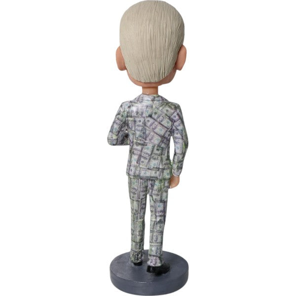 Personalized Bobblehead in Money Suit – Bobbleheadscustom.ca